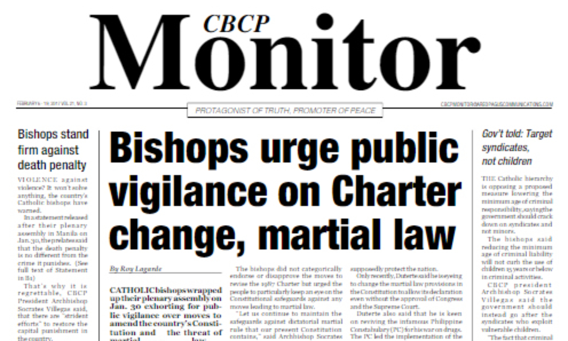 Monitor Vol 21 No 3 | CBCPNews