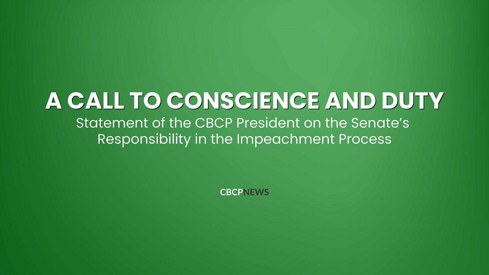 CBCP President’s statement on the Senate’s responsibility in the ...