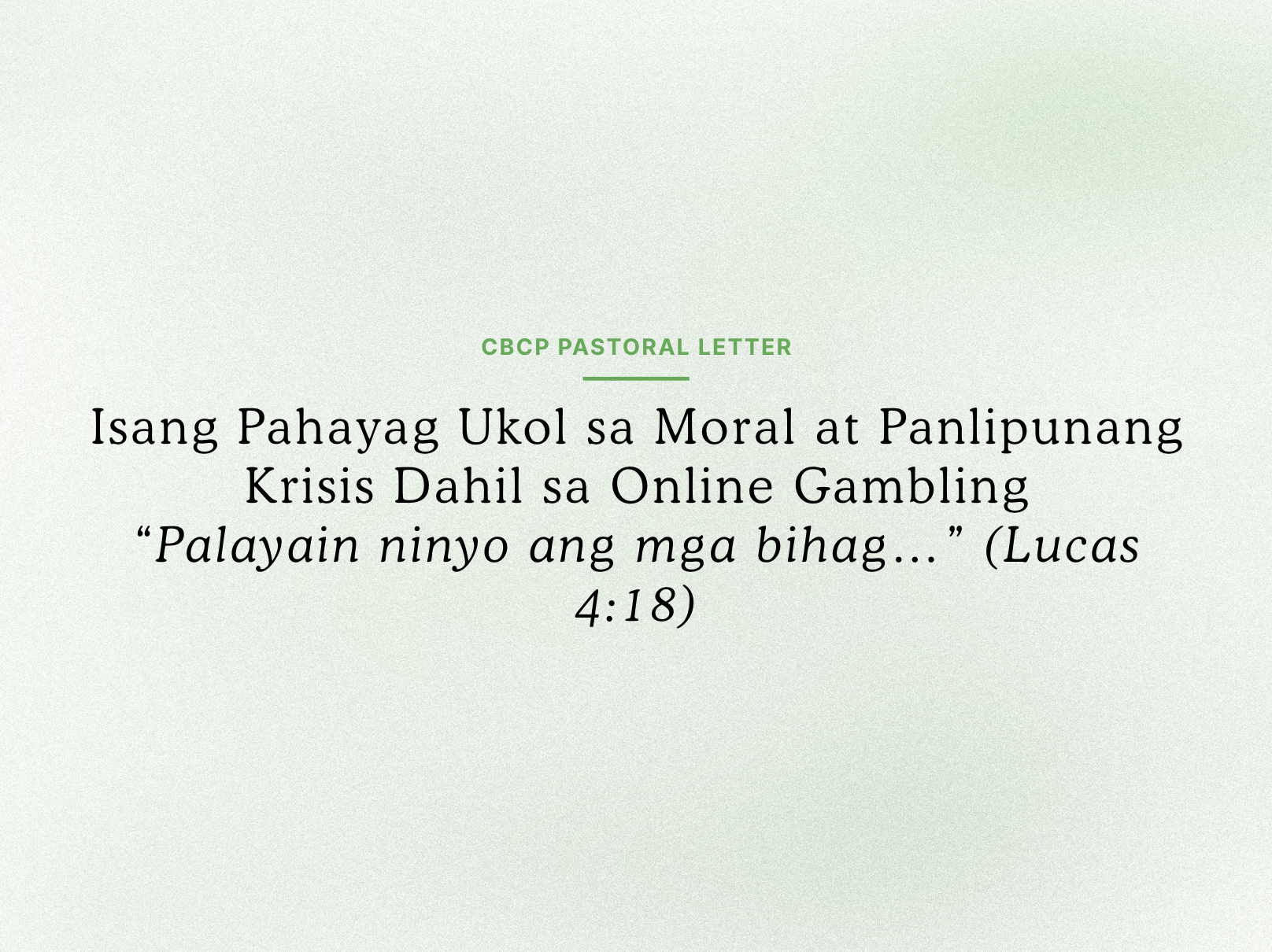 CBCP Statements | CBCPNews
